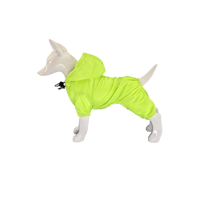 Neon green dog raincoat